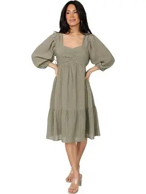 POLAGRAM Vaeda Midi Dress - Olive
