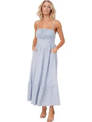 POLAGRAM Mikayla Textured Tank Dress Light Blue