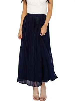 IN FEBRUARY Cyra Midi Skirt - Navy