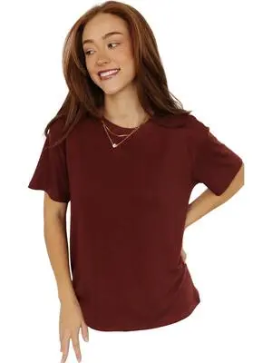TEA N ROSE Elliot Relaxed Tee Dark Rust
