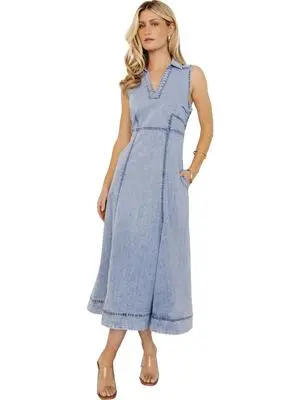 IN LOOM Georgia Sleeveless Midi Dress - Denim