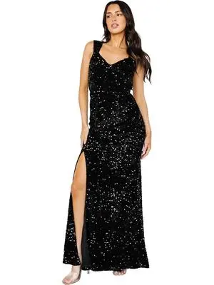 XH TEXTILES Monroe Sequin Gown - Black