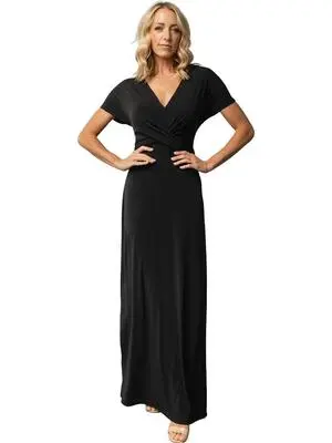 KANER Annaeli Cross Front Maxi Dress - Black