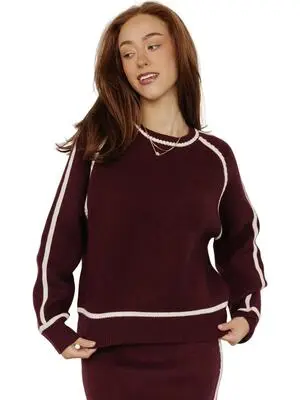 IN FEBRUARY Ava Knit Sweater - Wine