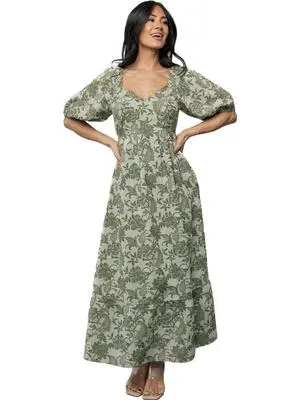 POLAGRAM Giuliana Maxi Dress - Green Print