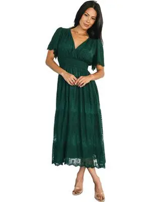 TEA N ROSE Milena Midi Dress - Green