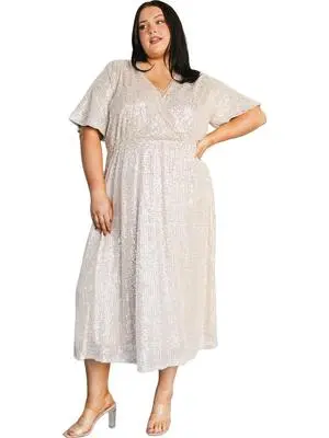 TEA N ROSE Mayfair Sequin Midi Dress