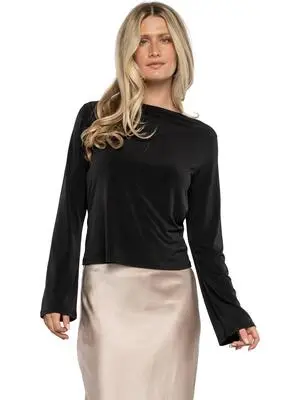 KANER Tasia Drape Back Top - Black