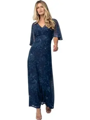 XH TEXTILES Sevilla Mesh Maxi Dress - Navy