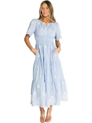 IN LOOM IN LOOM Delilah Embroidered Maxi Dress Blue