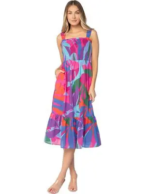 SUGAR LIPS Cruz Smocked Midi Dress - Multi Print