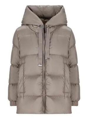 Max Mara Hooded Down Jacket - Gray