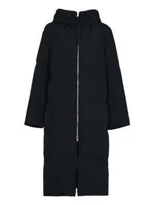 JIL SANDER Quilted Down Long Puffer Coat With Hood - Black