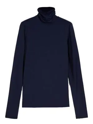 Sportmax Navy Blue Turtleneck Long-sleeved Jumper - Black