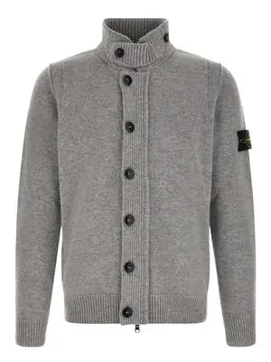 Stone Island Button-up Jumper - Gray