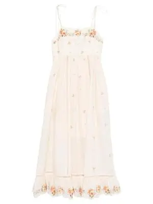 ZIMMERMANN Zimmermann Embroidered Linen Maxi Dress