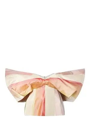 Rosie Assoulin Off-the-shoulder Striped Silk Taffeta Top - No