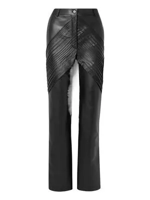 PETER DO Paneled Leather Straight-leg Pants - Black