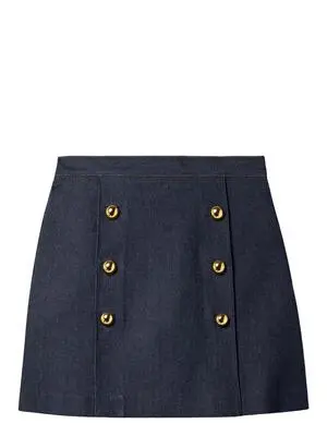 Adam Lippes Embellished Denim Mini Skirt - Black