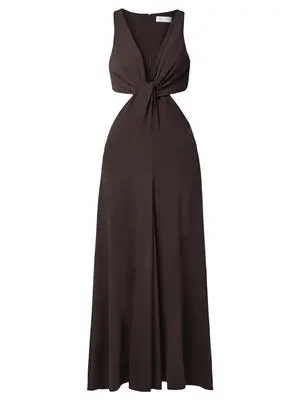 Michael Kors Cutout Stretch-jersey Midi Dress - Black