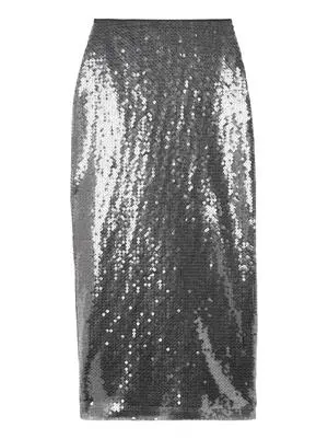 David Koma Sequined Tulle Bodycon Midi Skirt - Black