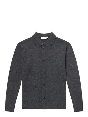FRAME Wool Cardigan With Point Collar - Gray