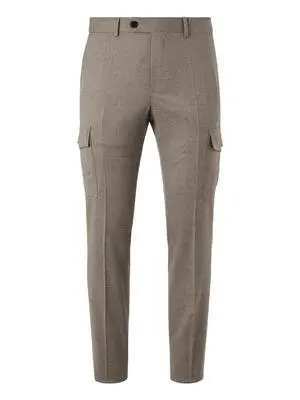 SLOWEAR Tapered Wool-blend Flannel Cargo Trousers - Neutrals