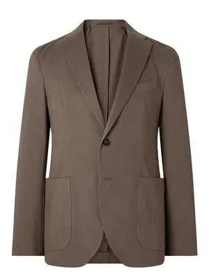 SLOWEAR Stretch-cotton Gabardine Blazer - Brown