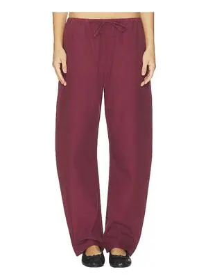 LESET Kyoto Drawstring Pant In Burgundy - Maroon