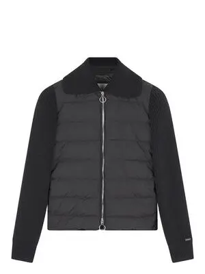 Paul & Shark Hybrid Zip-up Blouson In Wool And Typhoon® Platinum - Black