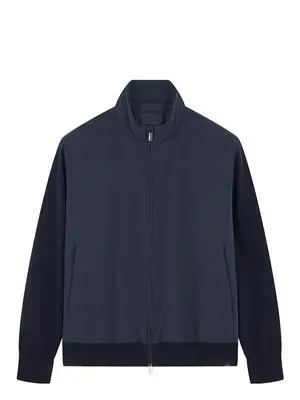 Paul & Shark Hybrid Jacket In Cool Touch Wool And Typhoon® Re-4x4 Stretch - Blue