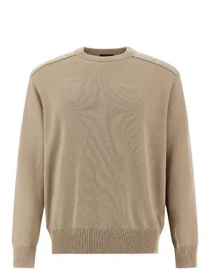 Paul & Shark Soft Cool Touch Wool Crewneck Sweater With Typhoon® Details - Sand