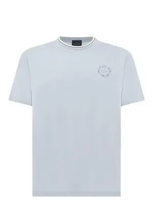 Paul & Shark Aqua Touch Cotton T-shirt With Heraldic Embroidery - Skyride