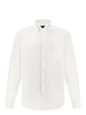 Paul & Shark Soffio Cotton Shirt With Damier Pattern - White