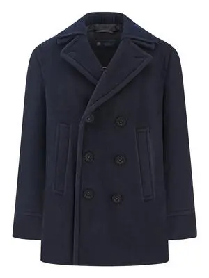 Paul & Shark Paul & Shark Wool And Cashmere Pea Coat Blue