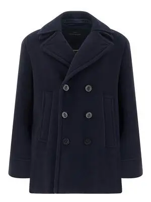 Paul & Shark Paul & Shark Wool And Cashmere Pea Coat Dama Blue