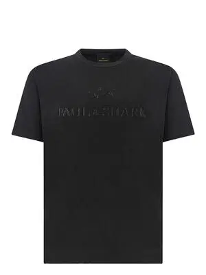 Paul & Shark Lightweight Cotton Jersey T-shirt With Print - Black