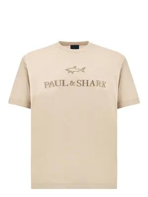 Paul & Shark Lightweight Cotton Jersey T-shirt With Print - Beige