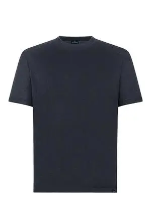 Paul & Shark Pure Linen Jersey T-Shirt Dama Blue