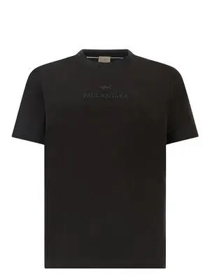 Paul & Shark Aqua Touch Cotton T-shirt With Embroidered Logo - Black