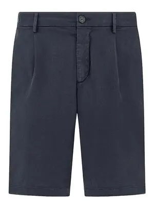 Paul & Shark Stretch Cotton Bermuda Shorts With Single Dart - Blue
