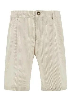 Paul & Shark Seersucker Striped Bermuda Shorts - Rows White  Beige