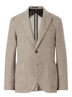 SLOWEAR Cotton, Wool And Cashmere- Blend Jacquard Blazer - Neutrals