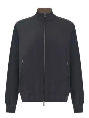PAUL & SHARK Paul & Shark Merino Wool Hybrid Zip-Up Cardigan