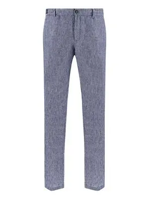 Paul & Shark Linen Chino Pants With Drawstring - Blue