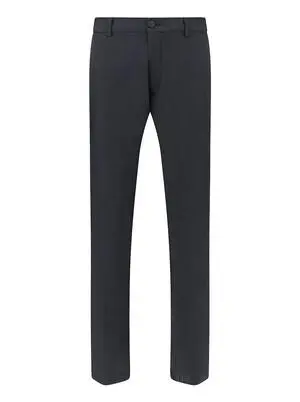 Paul & Shark Wide-leg Trousers In Stretch Cotton With Pleats - Dama Blue