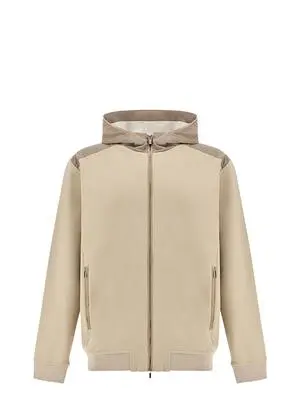 Paul & Shark X‑soft Zip‑up Sweatshirt In Viscose With Alcantara® Details - Beige