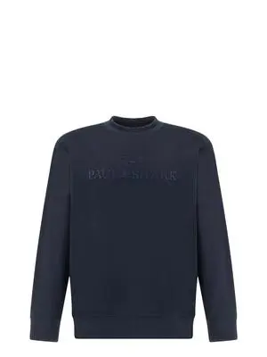 Paul & Shark X‑soft Sweatshirt In Active Fleece Cotton With Logo Embroidery - Blue