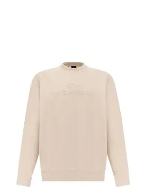 Paul & Shark X‑soft Sweatshirt In Active Fleece Cotton With Logo Embroidery - Beige
