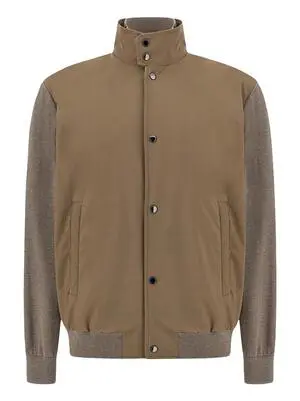 Paul & Shark Hybrid Jacket In Silk And Cotton With Typhoon® Platinum - Brindle
